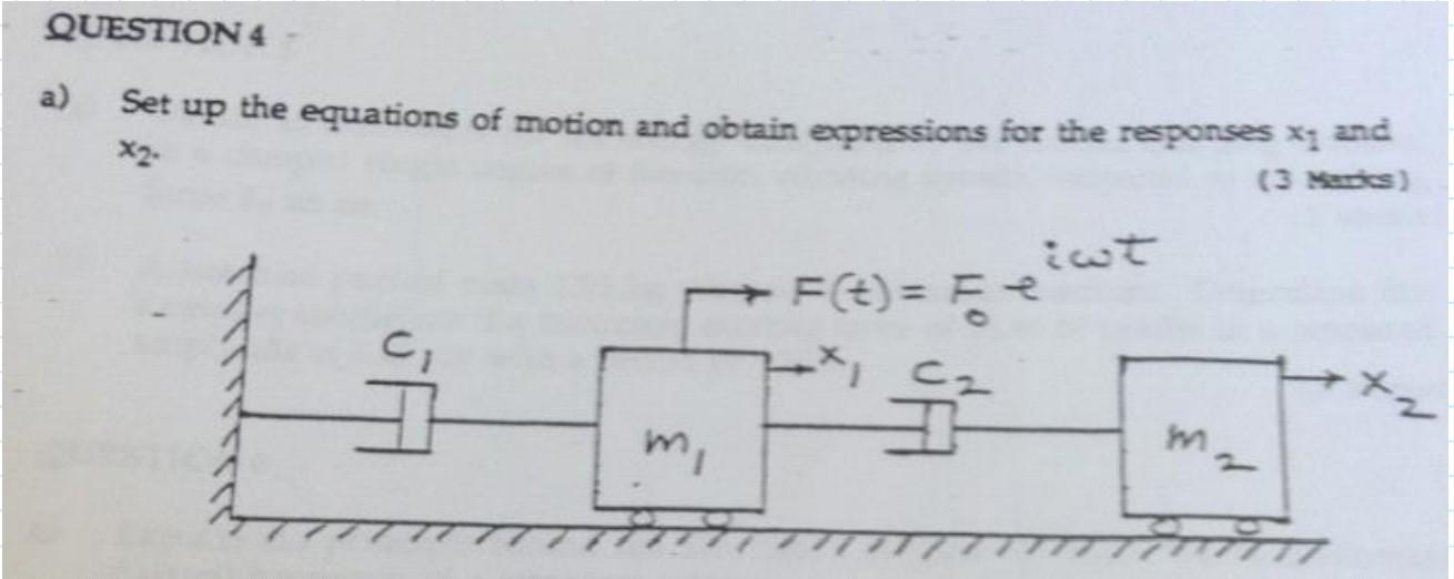 Solved a) Set up the equations of motion and obtain | Chegg.com