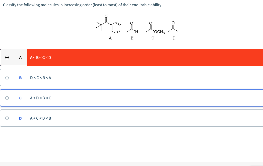 Solved Classify the following molecules in increasing order | Chegg.com