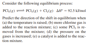 Solved Consider the following equilibrium process: | Chegg.com