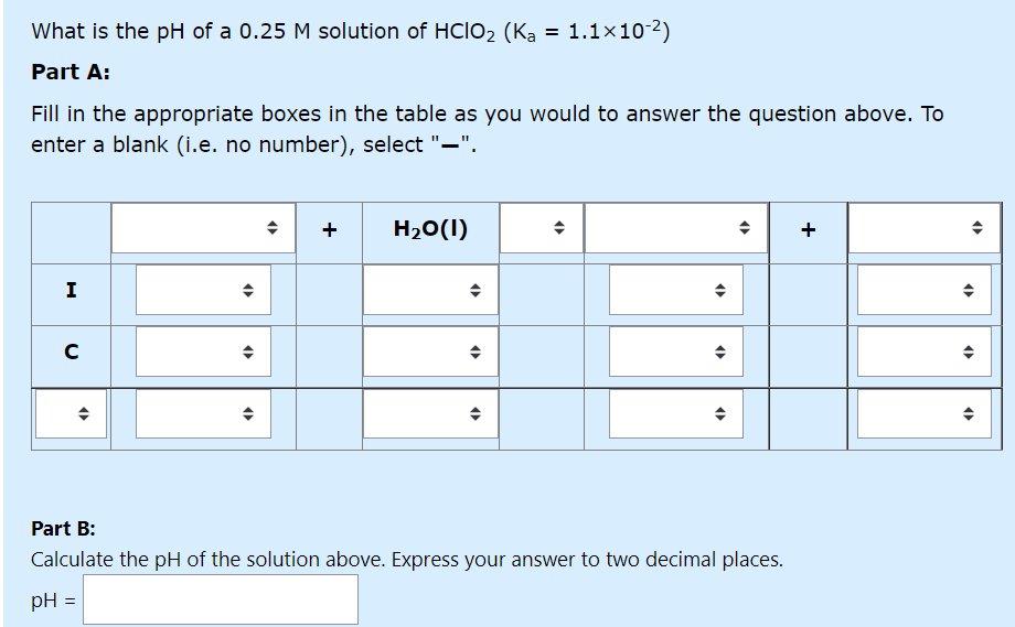 Solved What is the pH of a 0.25M solution of HClO2( | Chegg.com