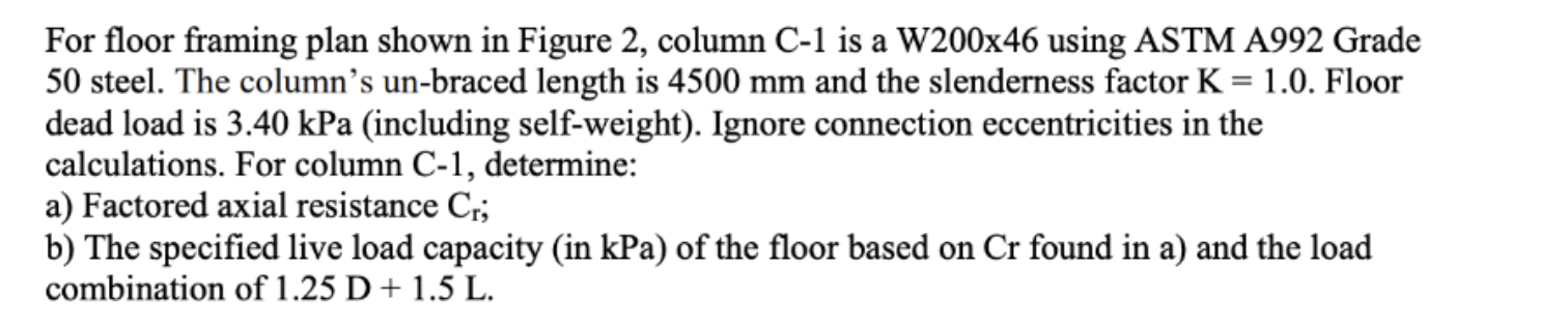 Solved Question No. 2 For floor framing plan shown in Figure | Chegg.com