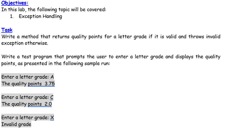 Solved In java ( read everything like the task said and I | Chegg.com