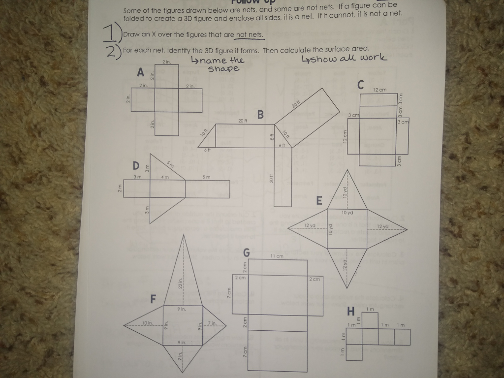 Solved TUIUW UP Some of the figures drawn below are nets, | Chegg.com
