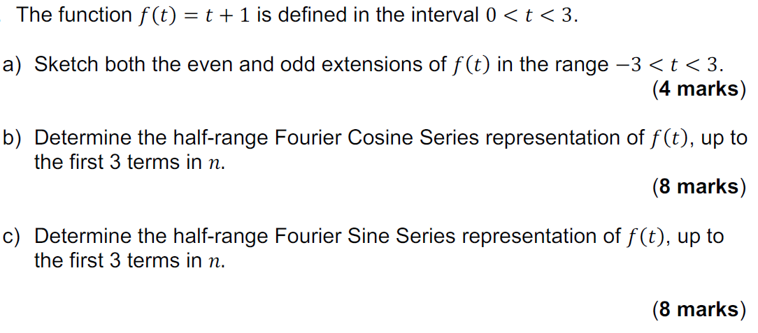 Solved The function f(t)=t+1 is defined in the interval 0 | Chegg.com