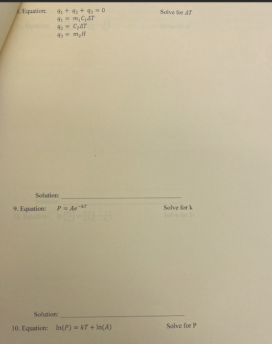 Solved 3. Equation: q1+q2+q3=0q1=m1C1ΔTq2=C2ΔTq3=m2H Solve | Chegg.com