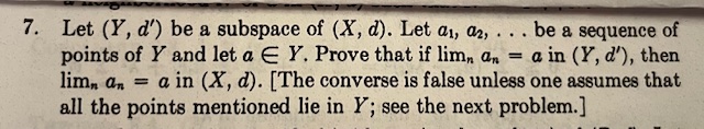 Solved code class="asciimath">Tolopolgy Let (Y,d^(')) ﻿be a | Chegg.com
