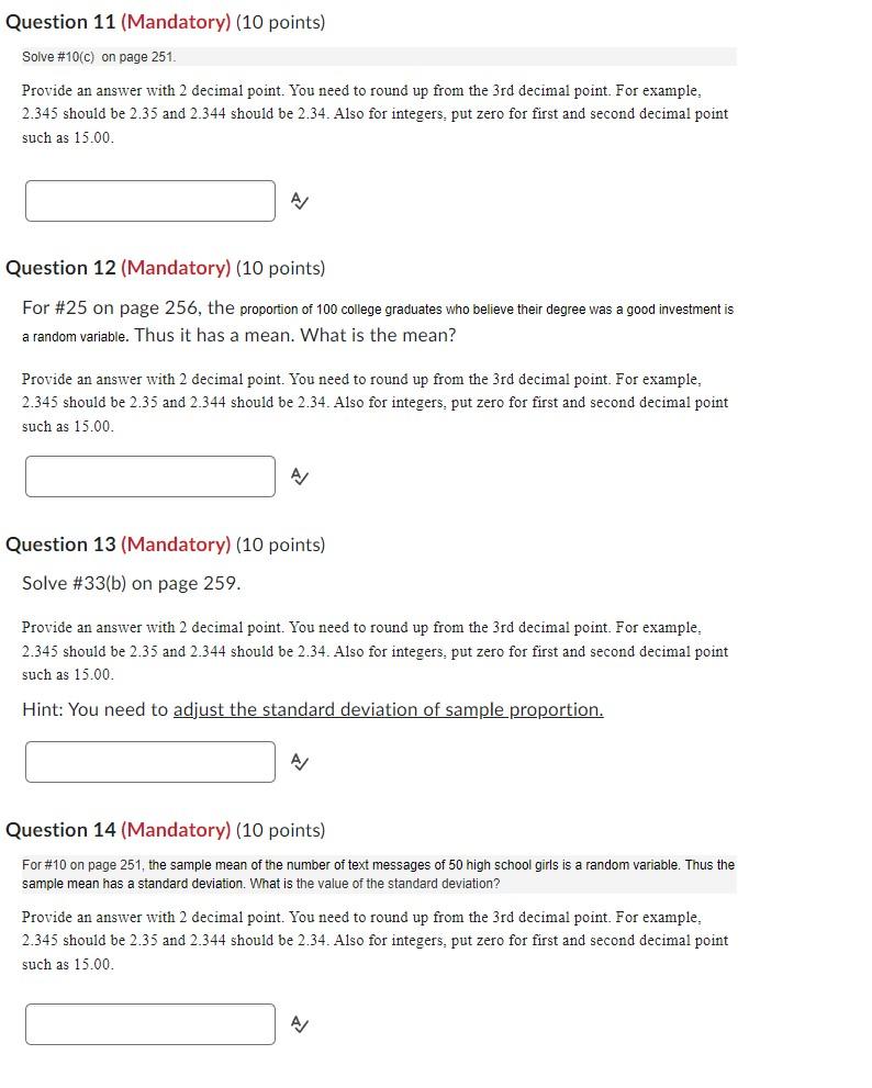 Provide an answer with 2 decimal point. You need to | Chegg.com