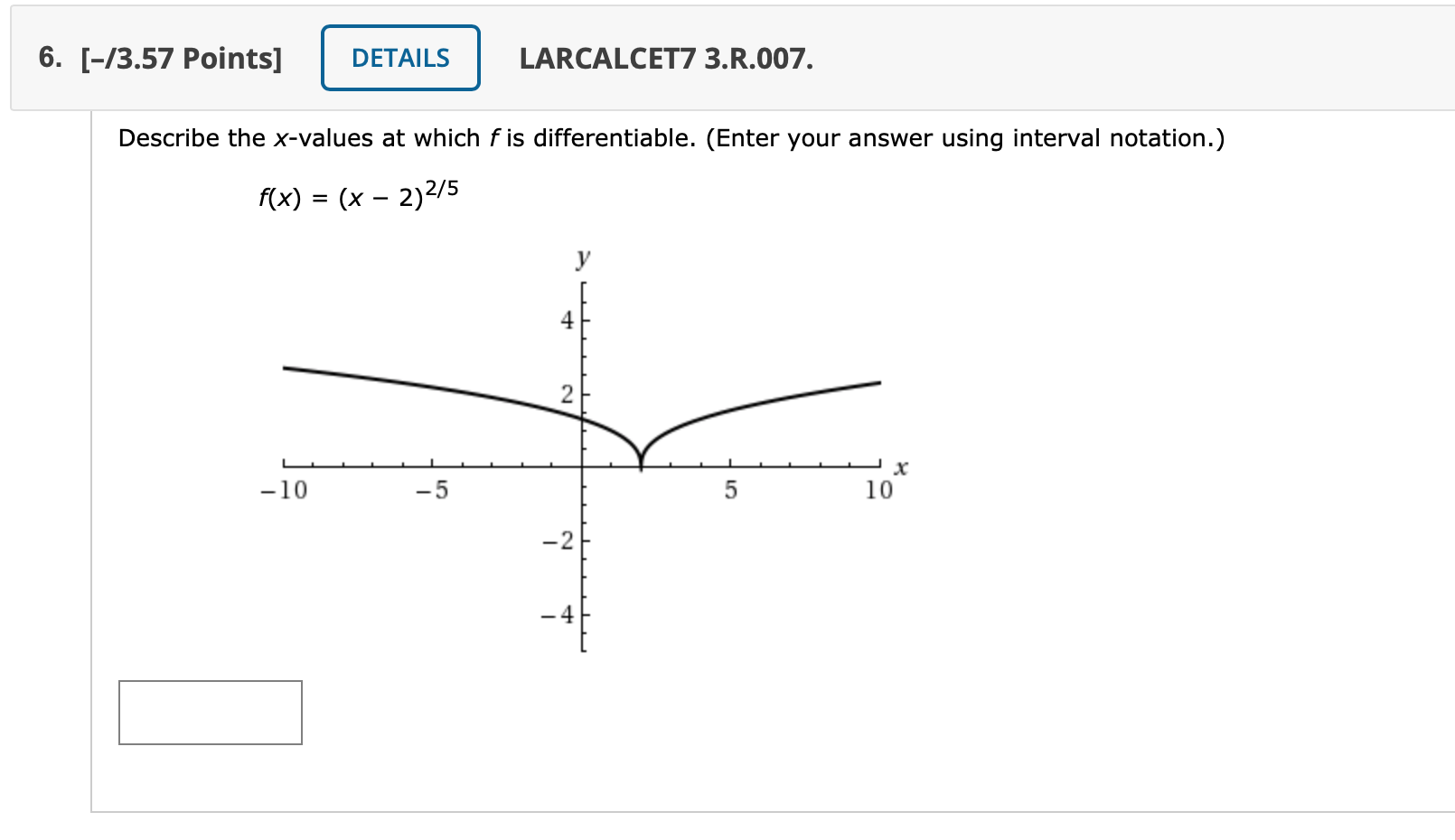 Solved 6. [-/3.57 Points] DETAILS LARCALCET7 3.R.007. | Chegg.com
