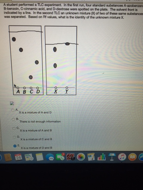 Solved A student performed a TLC experiment. In the first | Chegg.com