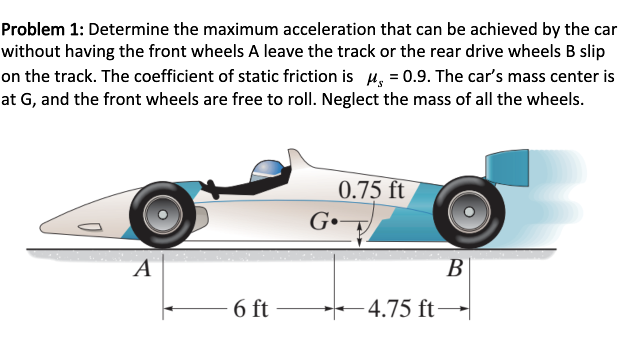 Solved Problem 1: Determine the maximum acceleration that | Chegg.com