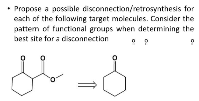Solved Propose a possible disconnection/retrosynthesis for | Chegg.com