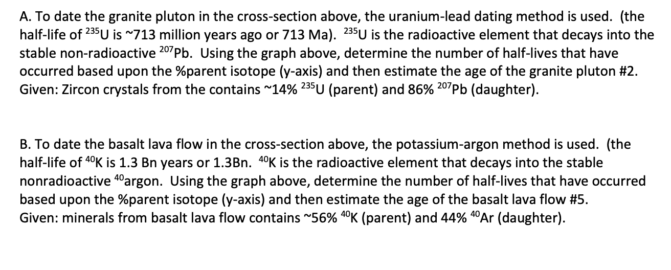 Solved Part II: Radiometric Dating Problem: The | Chegg.com