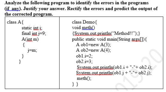 Solved Analyze the following program to identify the errors | Chegg.com