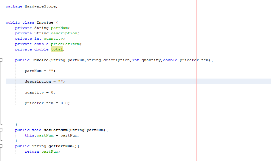 Solved in java -create an invoice with 4 parts, (2 strings, | Chegg.com