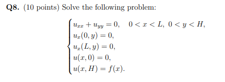 Q8. (10 ﻿points) ﻿Solve the following | Chegg.com