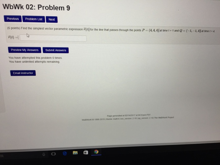 Solved Find the simplest vector parametric expression r(t) | Chegg.com