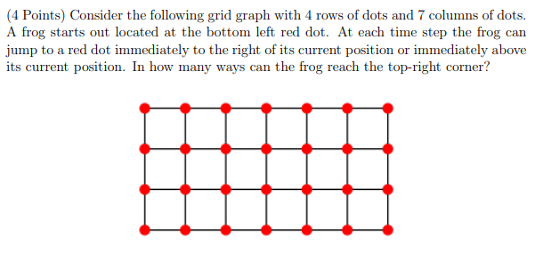 Solved (4 Points) Consider the following grid graph with 4 | Chegg.com