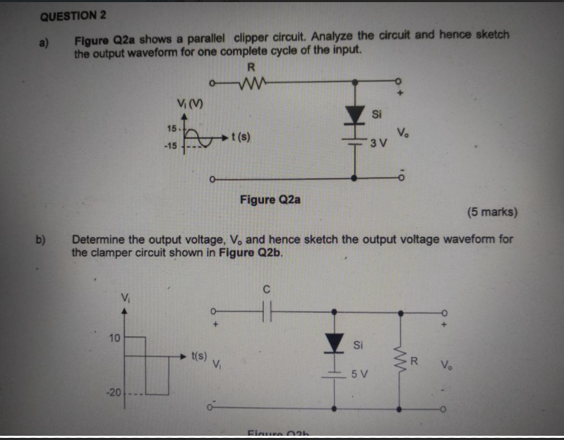 Solved QUESTION 2 a) Figure Q2a shows a parallel clipper | Chegg.com