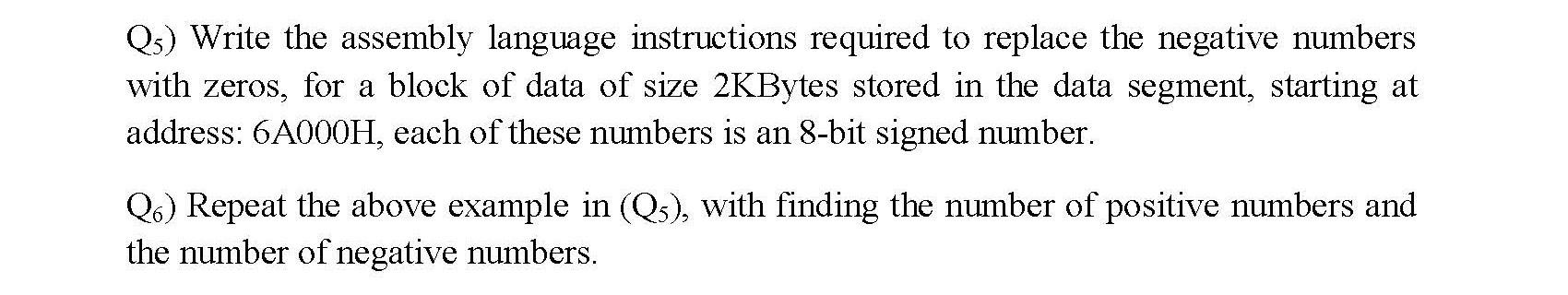 Solved Qs) Write the assembly language instructions required | Chegg.com