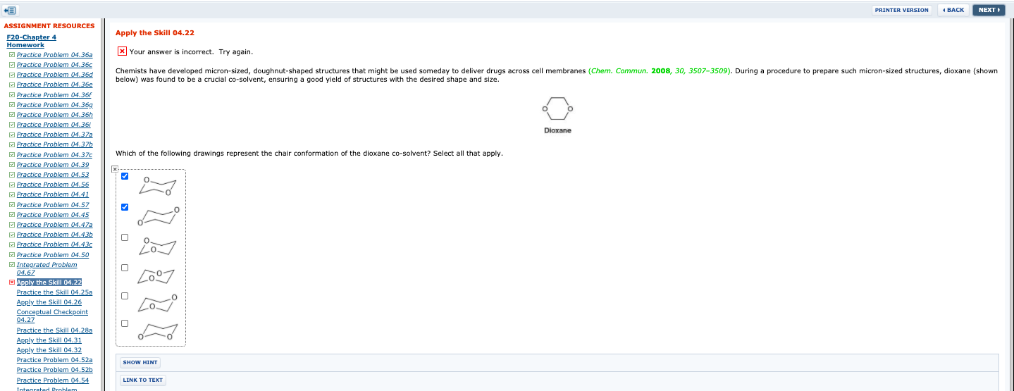 Solved E PRINTER VERSION 4 BACK NEXT Apply the Skill 04.22 x | Chegg.com
