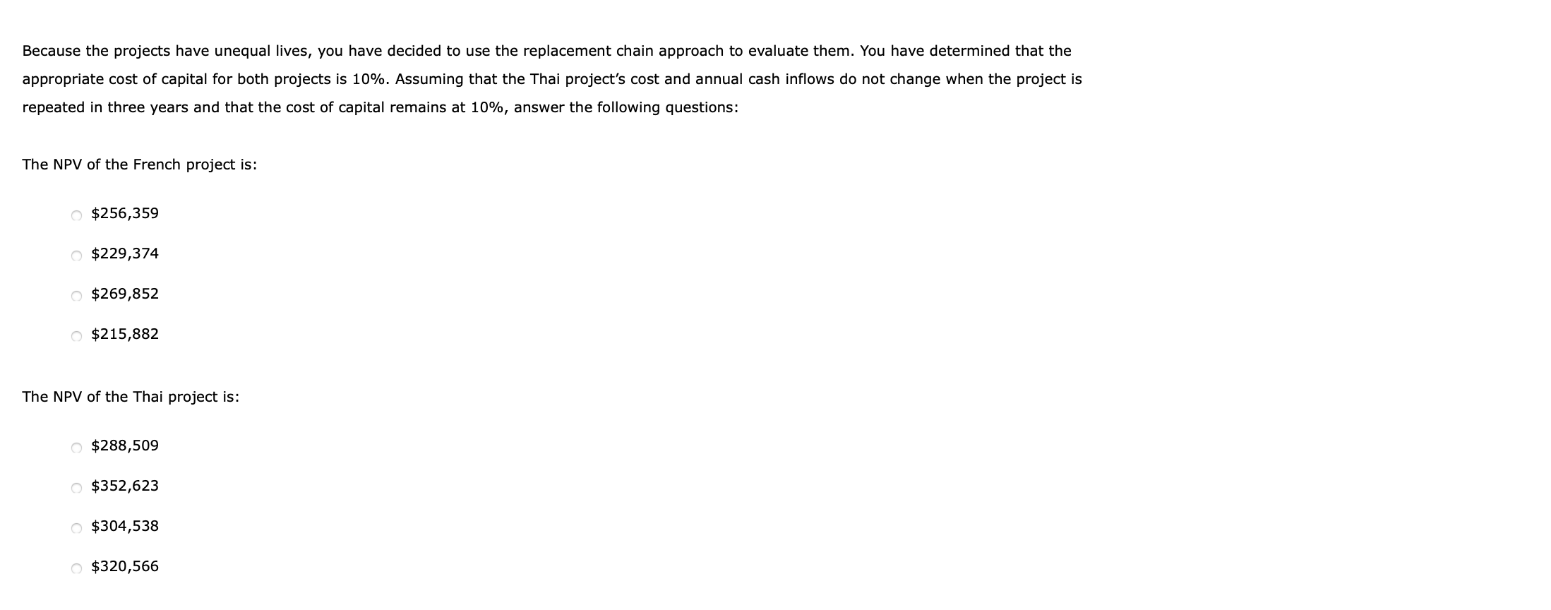 Solved Evaluating projects with unequal lives Your company | Chegg.com