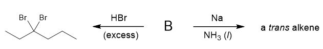 Solved Br Br HBr Na B a trans alkene (excess) NH3 (1) | Chegg.com