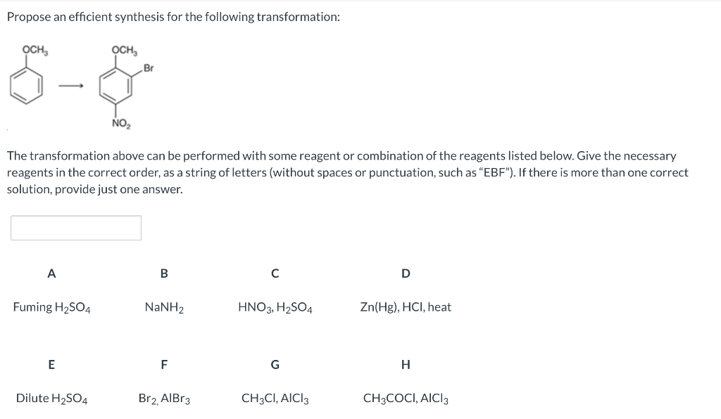 Solved Propose an efficient synthesis for the following | Chegg.com