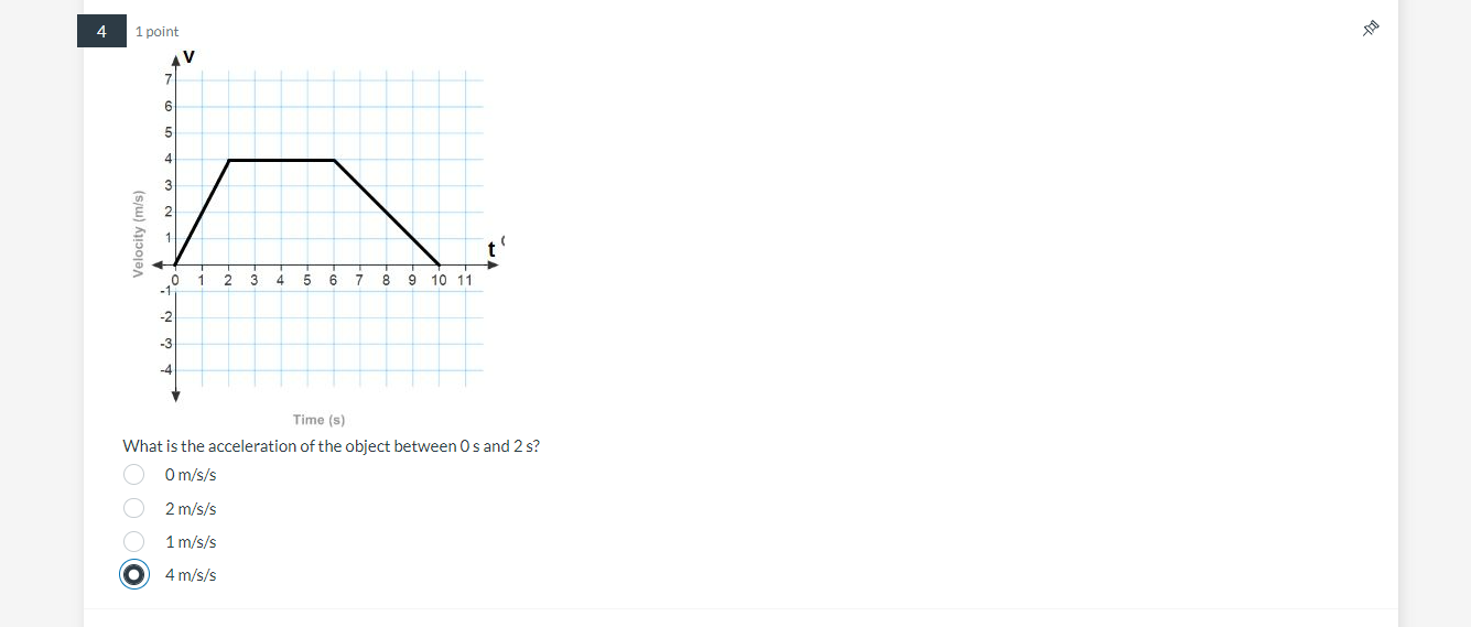 Solved What Is The Acceleration Of The Object Between 0s And