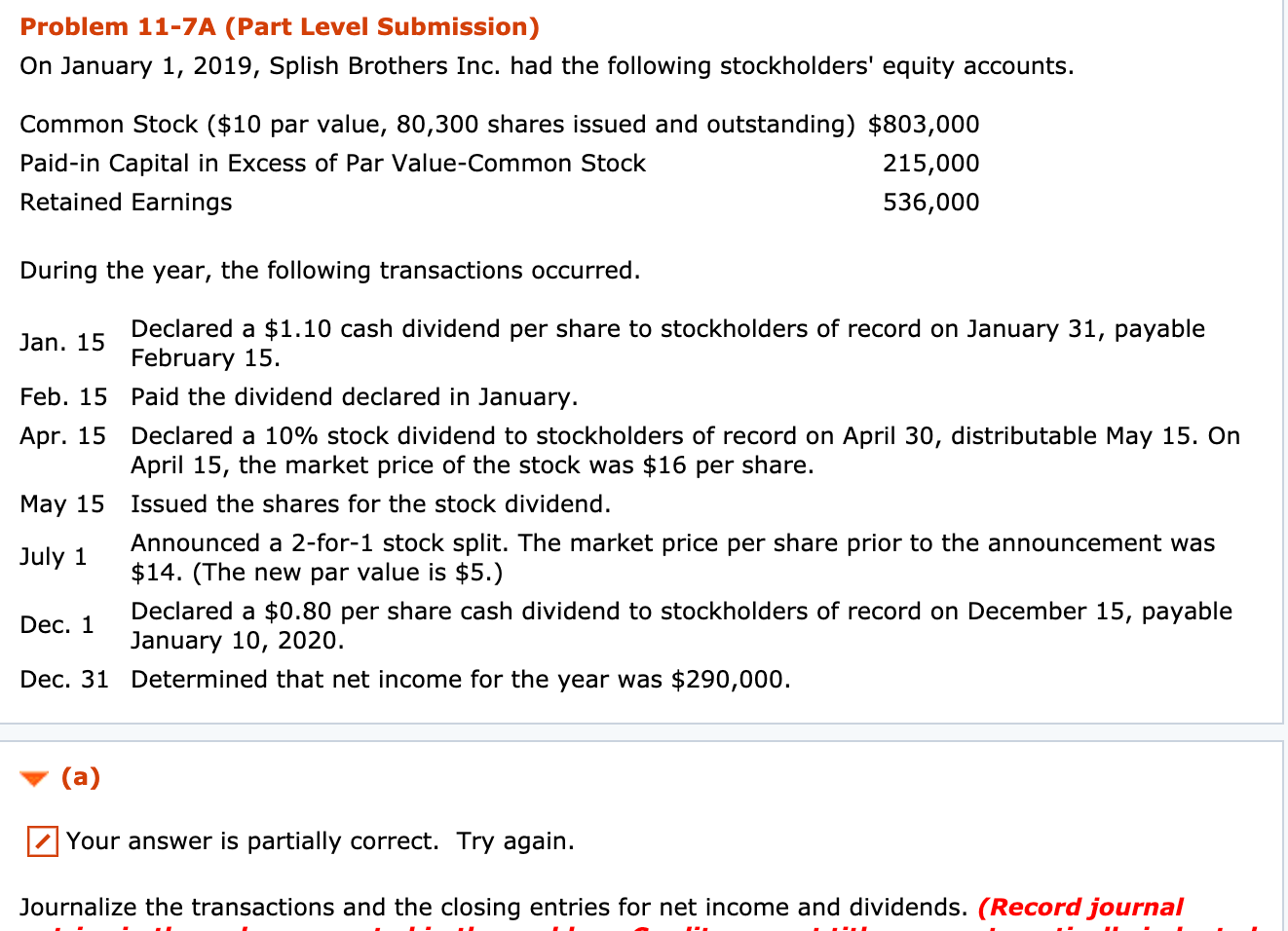 Solved Problem 11-7A (Part Level Submission) On January 1, | Chegg.com