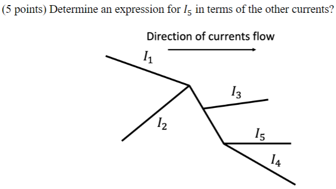 Solved (5 points) Determine an expression for I5 in terms of | Chegg.com
