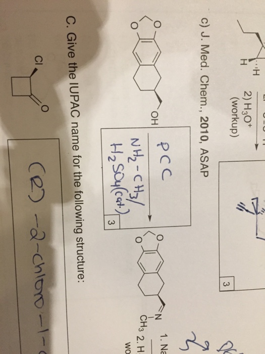 Solved 3 3 C. (Org. Lett. 2009, 11, 113) CH3 CH3 1) 03 2) | Chegg.com