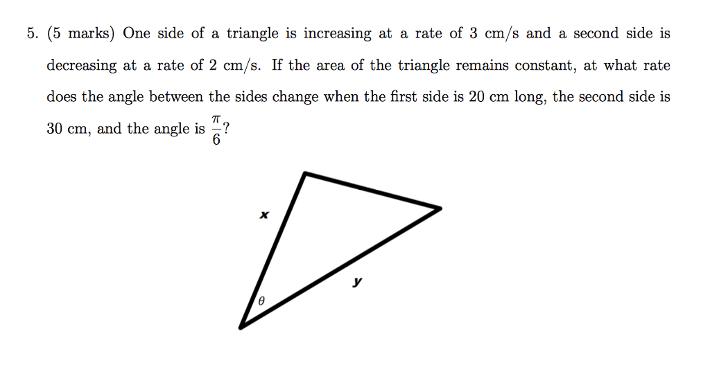 Solved 5 5 Marks One Side Of A Triangle Is Increasing At 3664