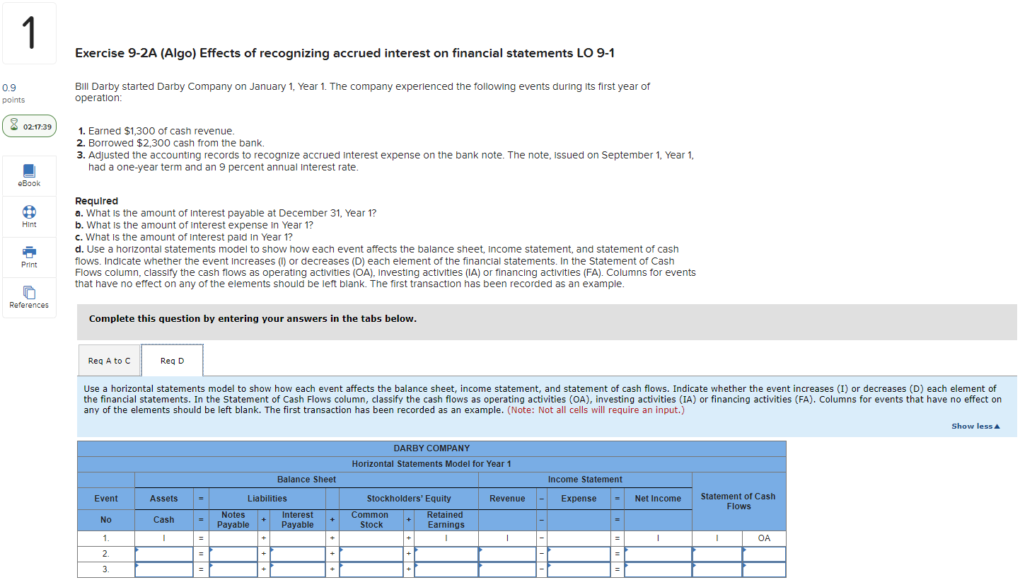 Solved 1 Exercise 9-2A (Algo) Effects of recognizing accrued | Chegg.com