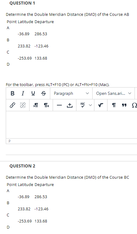 Solved QUESTION 1Determine the Double Meridian Distance | Chegg.com