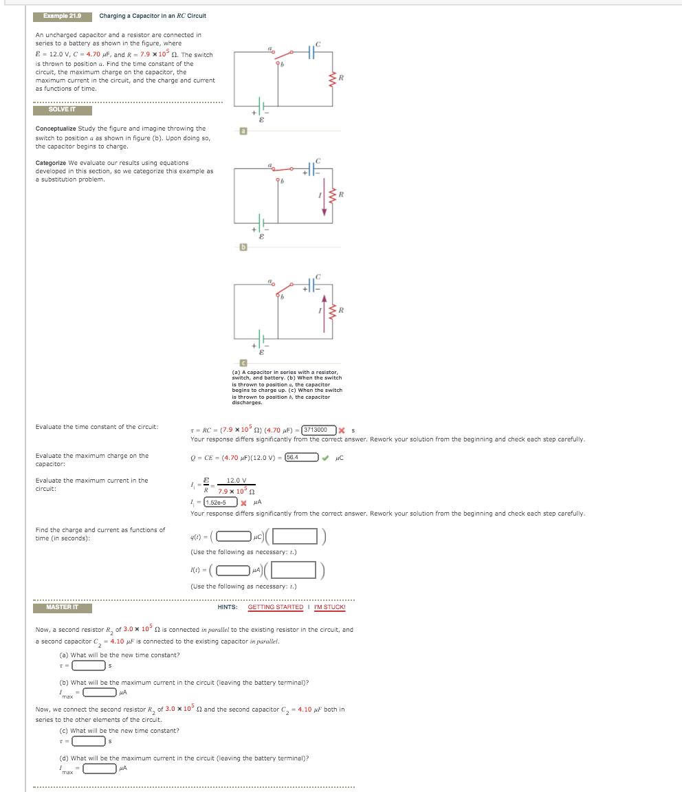 Solved Example 21.9 Charging a Capacitor in an RC Circuit An | Chegg.com