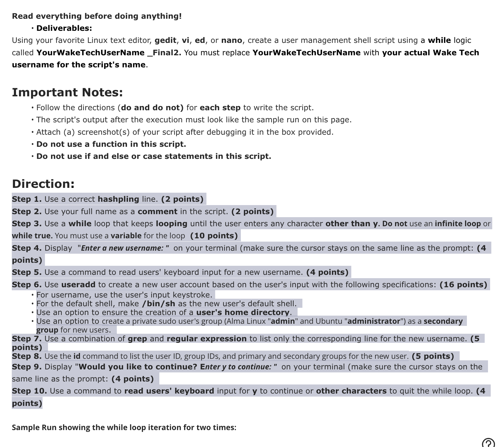 Solved Using your favorite Linux text editor, gedit, vi, ed, | Chegg.com