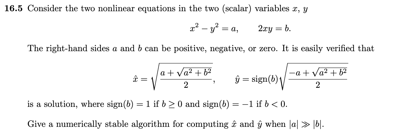 Solved 3.5 Consider the two nonlinear equations in the two | Chegg.com