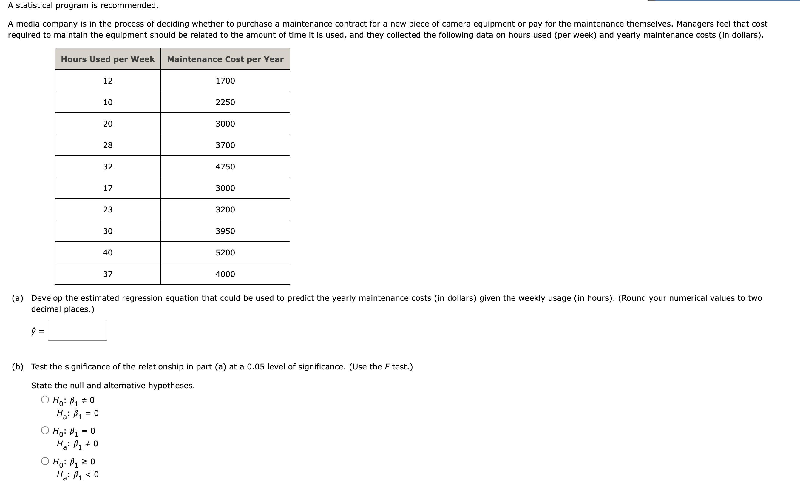 Solved A statistical program is recommended. decimal | Chegg.com
