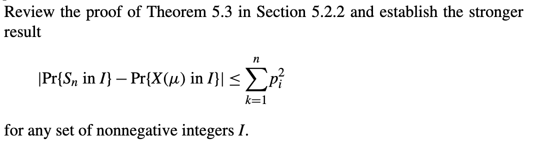 Solved Review the proof of Theorem 5.3 in Section 5.2.2 and | Chegg.com