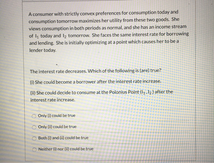 Solved A consumer with strictly convex preferences for | Chegg.com