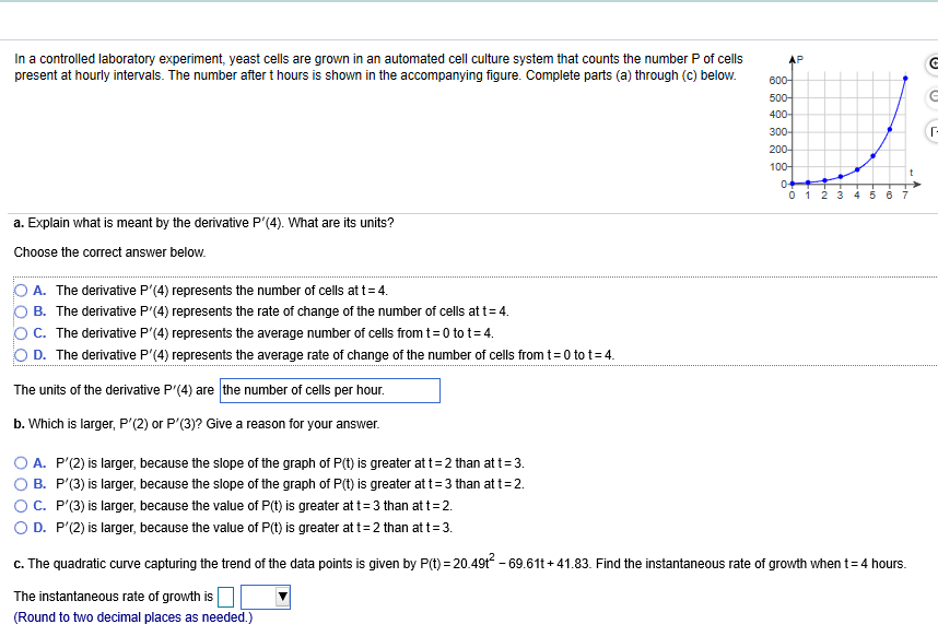 Solved In a controlled laboratory experiment, yeast cells | Chegg.com