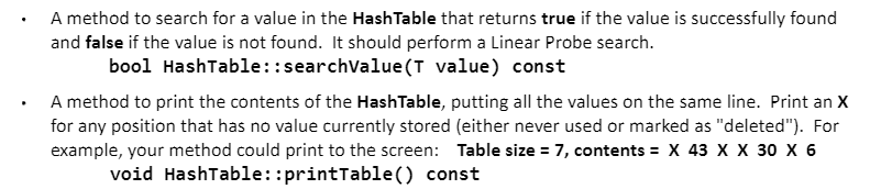 Solved Define a class named HashTable that has the following | Chegg.com