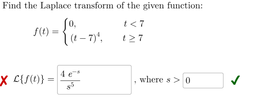 Solved Find the Laplace transform of the given function: | Chegg.com