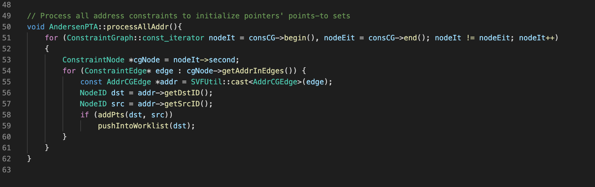 Goal: Need code in C++ to implement Andersen’s | Chegg.com