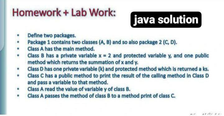 Solved Homework + Lab Work: java solution Define two | Chegg.com