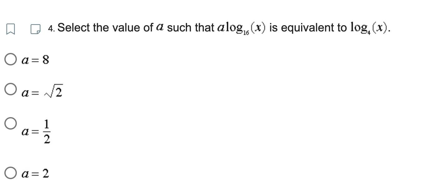 Solved 3 If Log7 X 13 What Is The Value Of Log1 7 X
