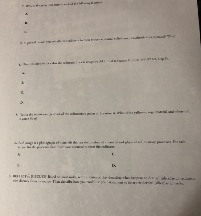 2. What is the grain roundness at cach of the | Chegg.com
