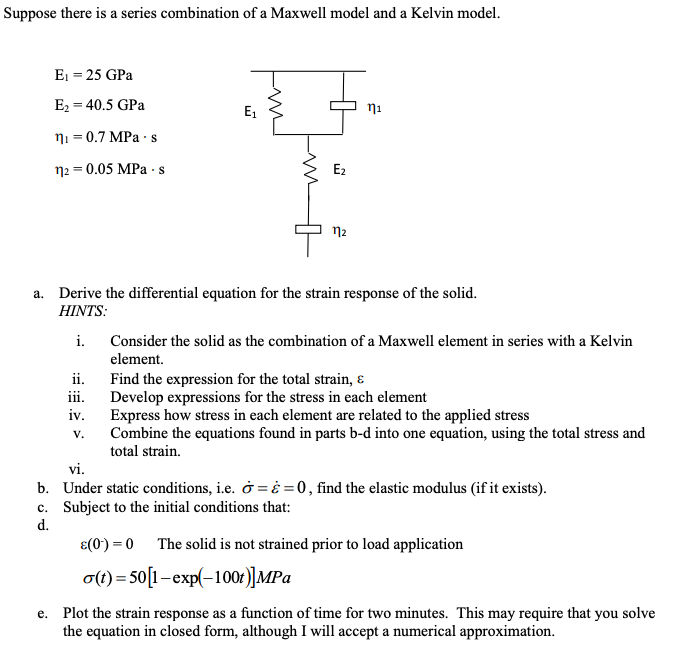 Suppose there is a series combination of a Maxwell | Chegg.com