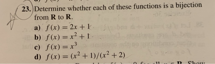 Solved 23 Determine Whether Each Of These Functions Is A