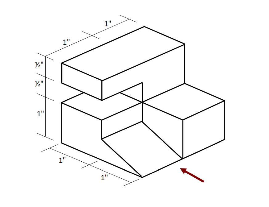 Solved 1.Draw top, front and right view of the following | Chegg.com